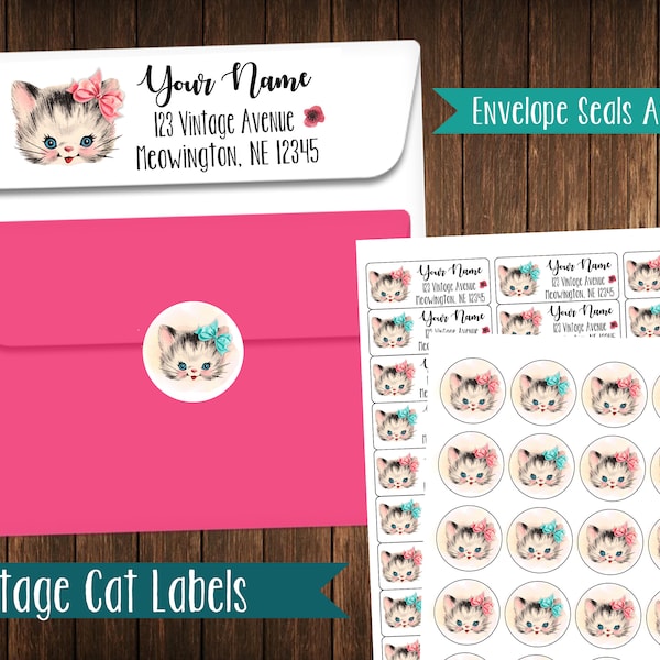 Cat Address Labels - Etsy