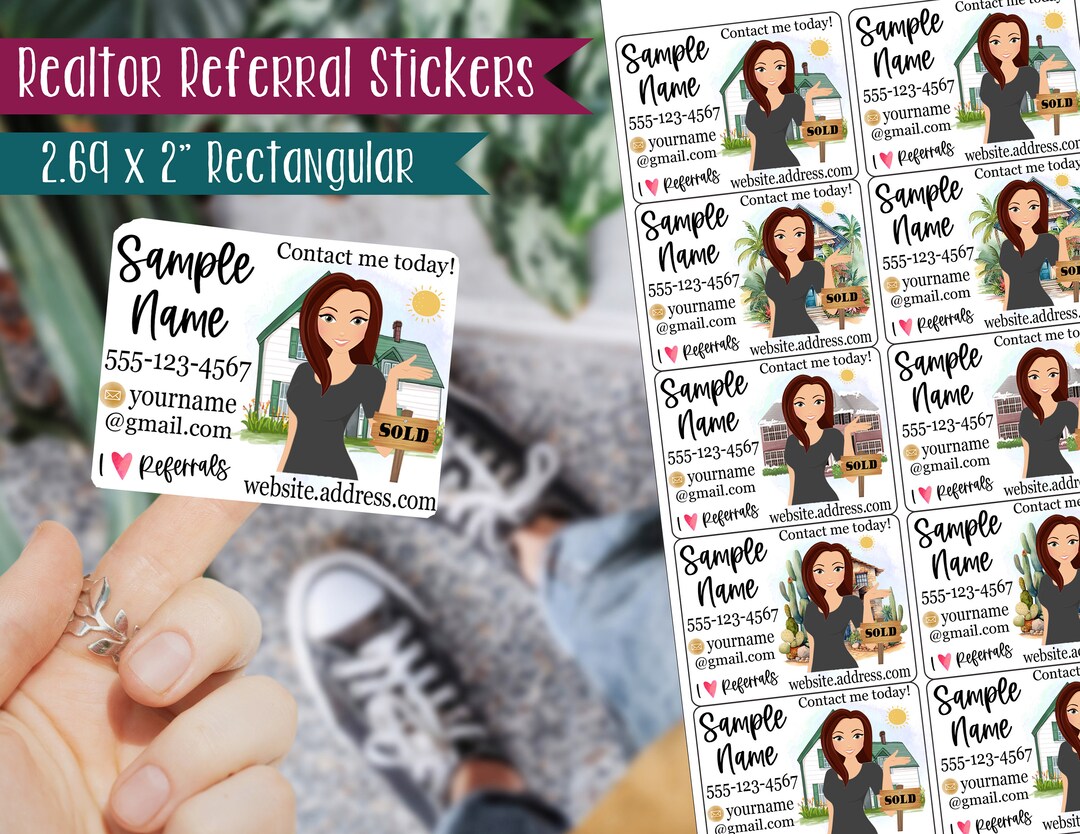 Realtor Referral Business Labels, Mailing Labels---large Rectangular - Etsy