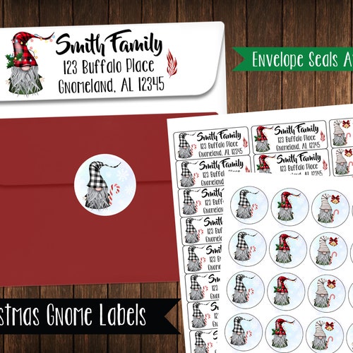 Christmas Gnomes Address Labels Mailing Labels | Etsy