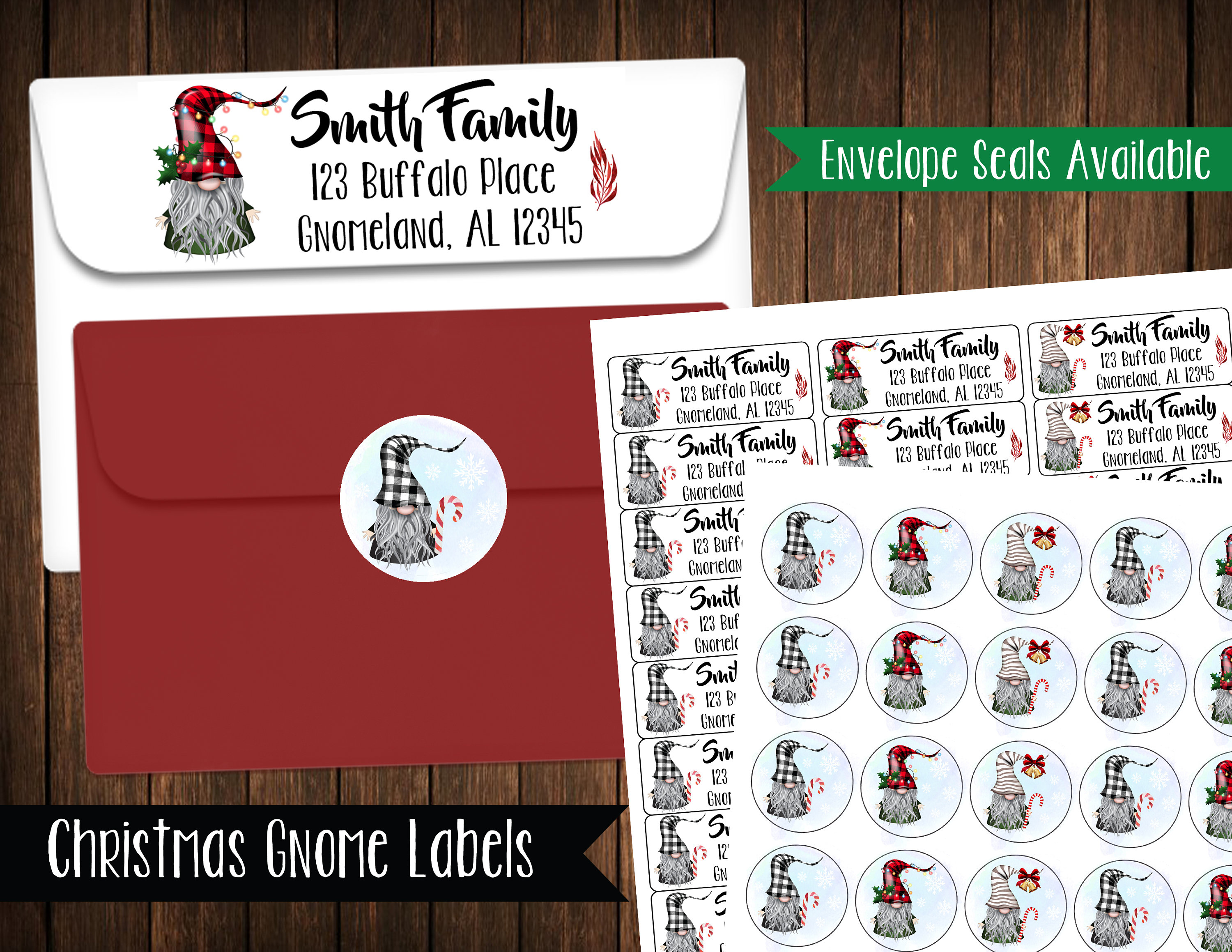 Christmas Gnomes Address Labels Mailing Labels | Etsy