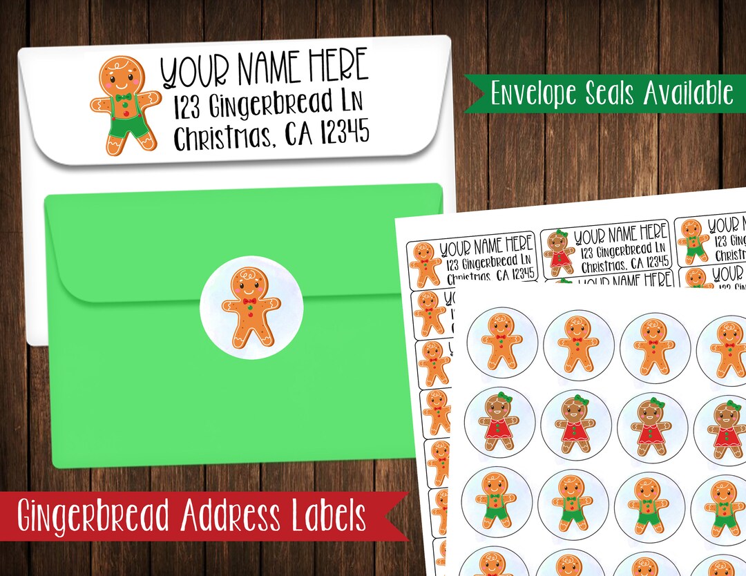 Gingerbread Address Labels, Mailing Labels - Etsy
