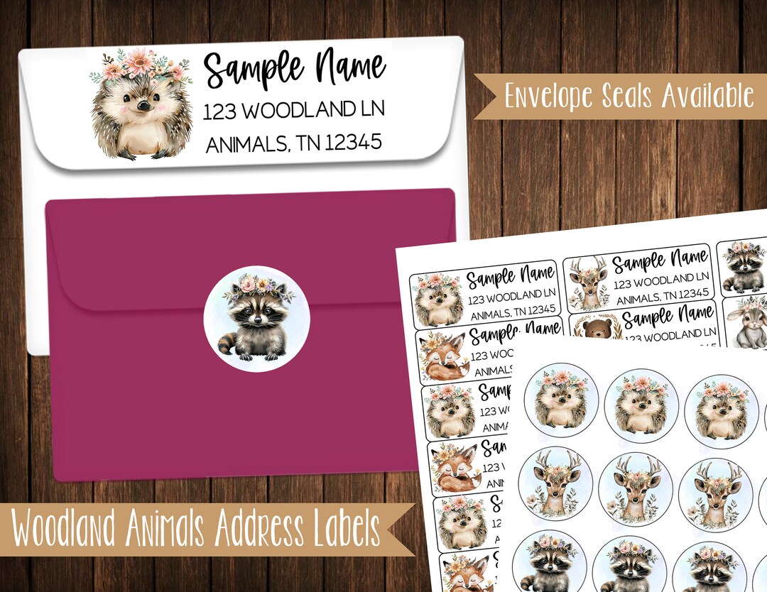 Woodland Animal Address Labels, Mailing Labels - Etsy