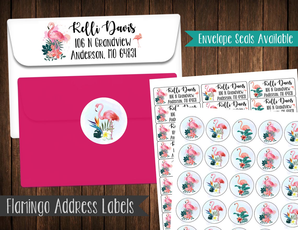 Flamingo Address Labels Mailing Labels - Etsy