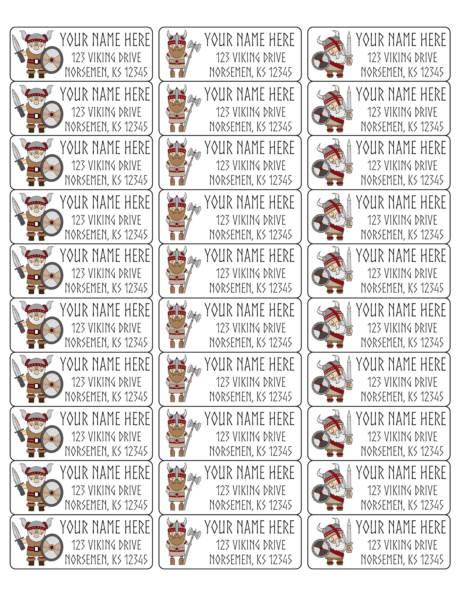 Viking Address Labels Mailing Labels | Etsy