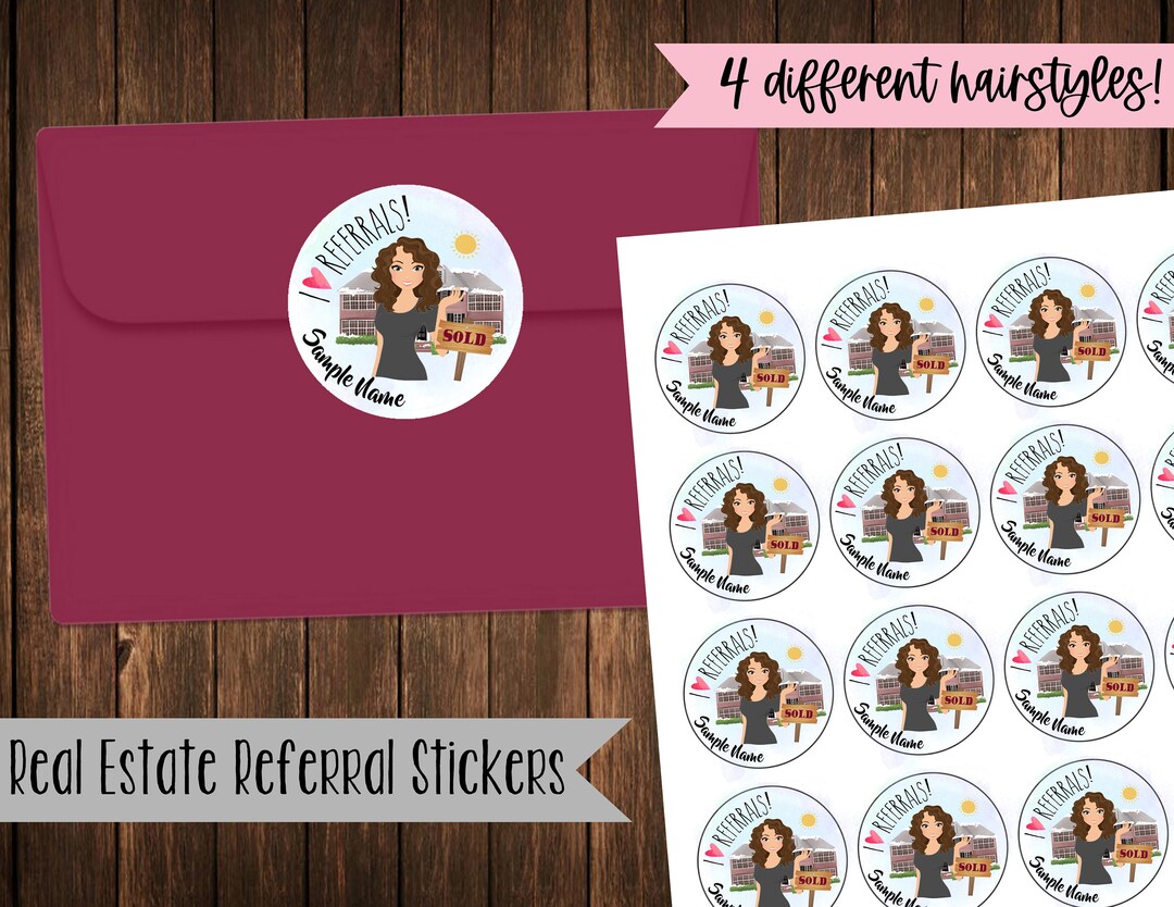 Realtor Referral Stickers / Basic Design - Etsy