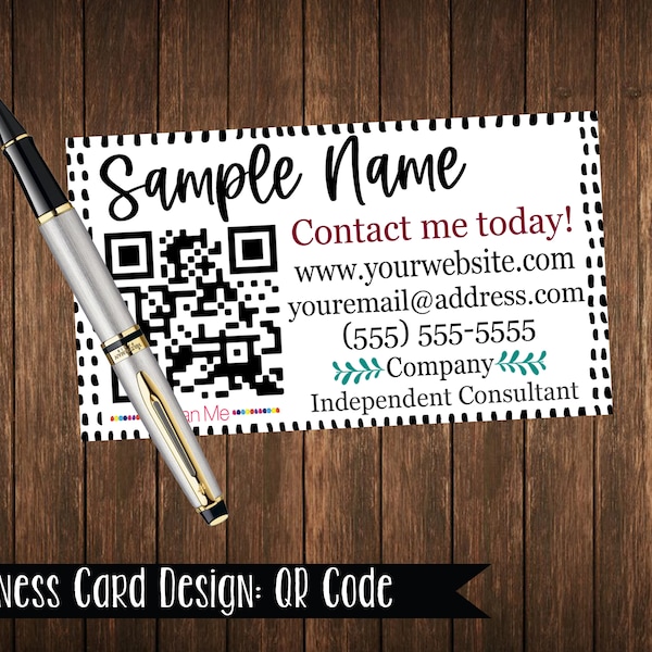 Qr Code Business Card Stickers - Etsy