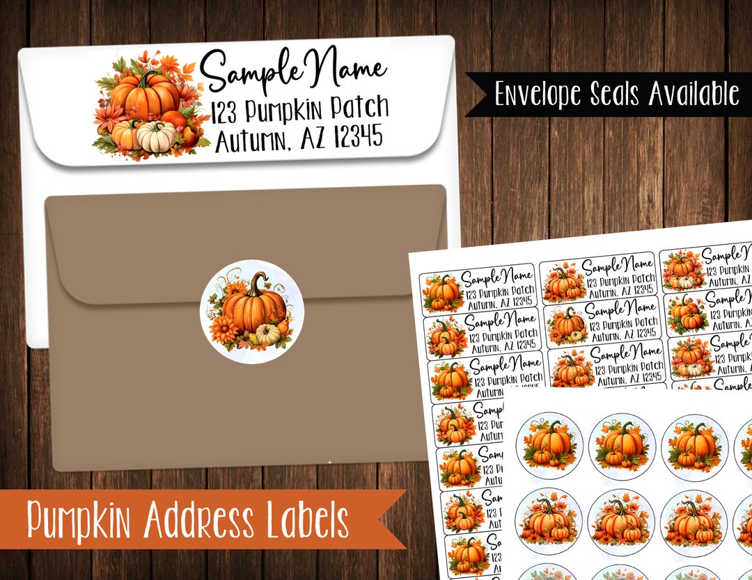 Pumpkin Address Labels: Custom Fall Mailing Stickers - Etsy