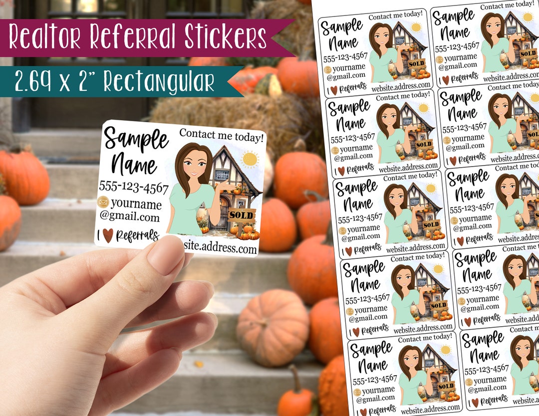Realtor Referral Business Labels, Mailing Labels---large Rectangular ...