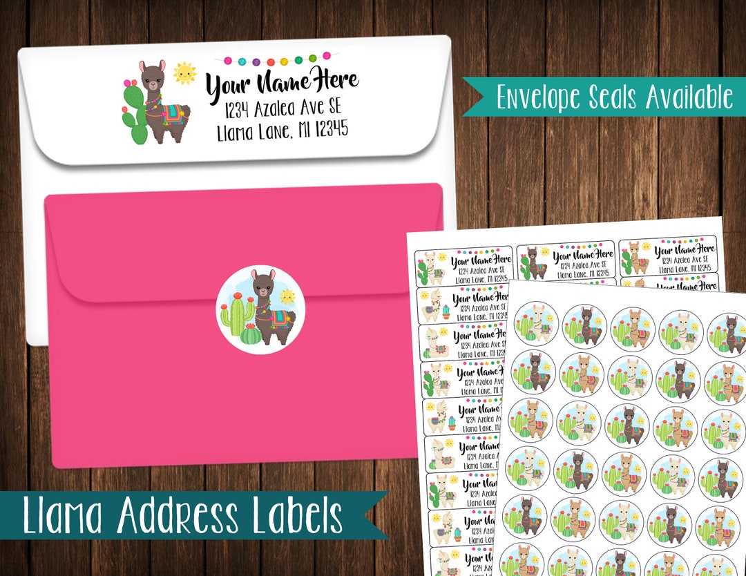 Llama Address Labels, Mailing Labels - Etsy