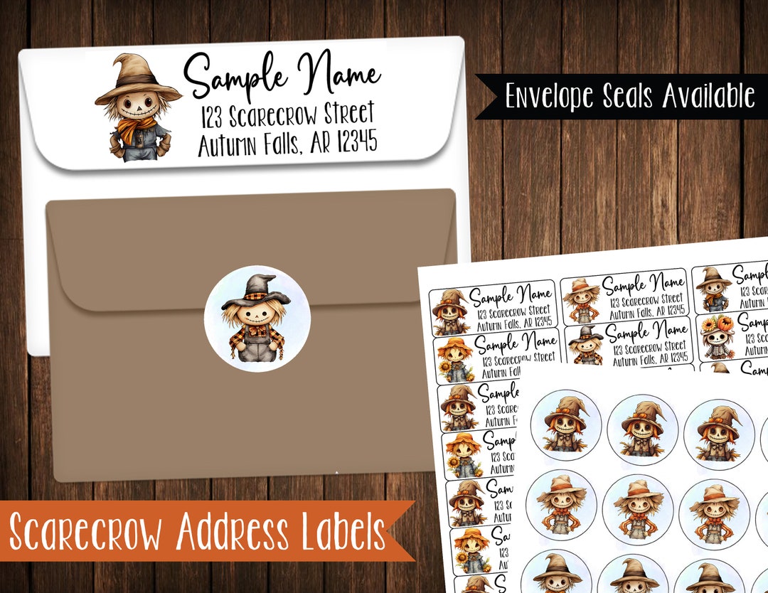 Scarecrow Address Labels, Mailing Labels - Etsy