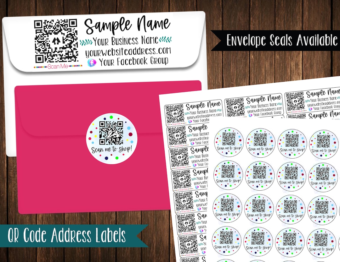 QR Code Address Labels, Mailing Labels - Etsy
