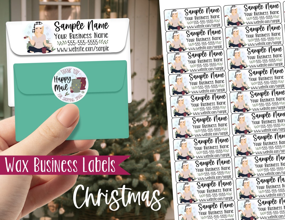 Wax Melt Girl Address Labels, Mailing Labels --- Christmas Theme - Etsy