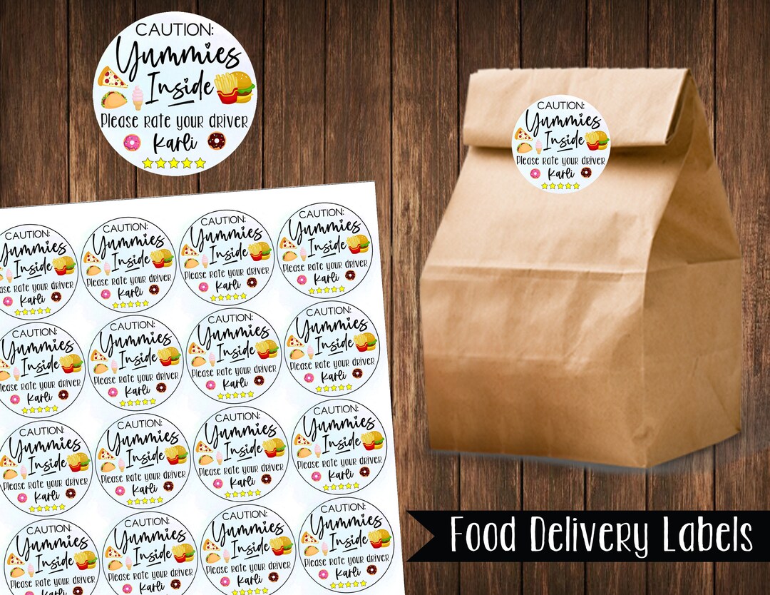 Food Delivery Driver Labels - Etsy