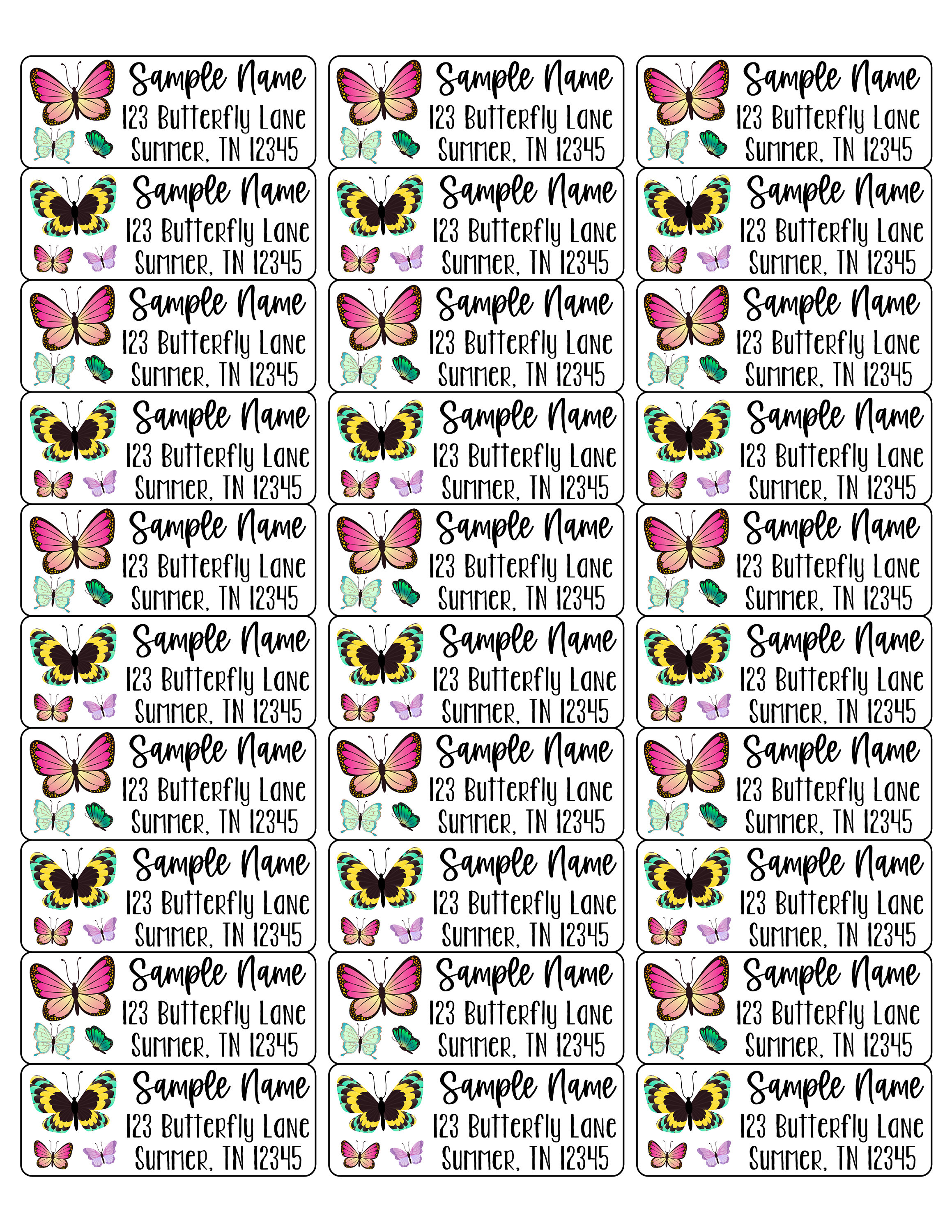 Butterfly Address Labels Mailing Labels - Etsy