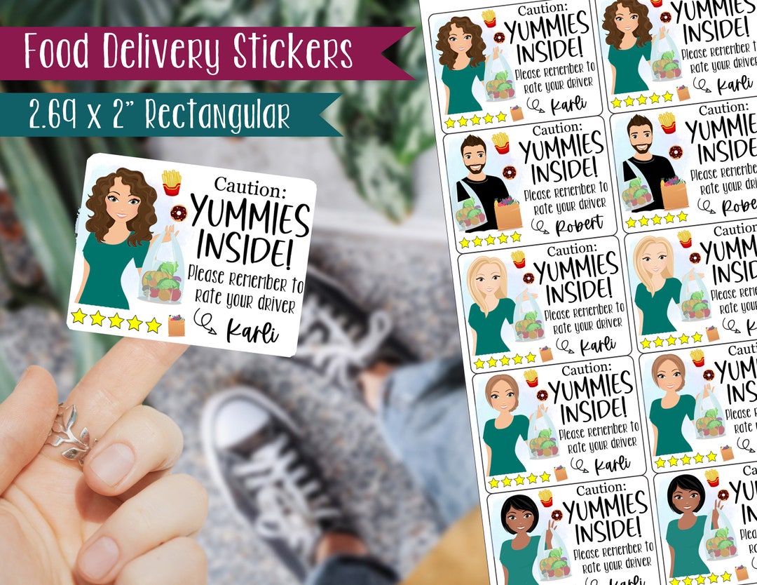 Food Delivery, Grocery Delivery Stickers ---large Rectangular - Etsy