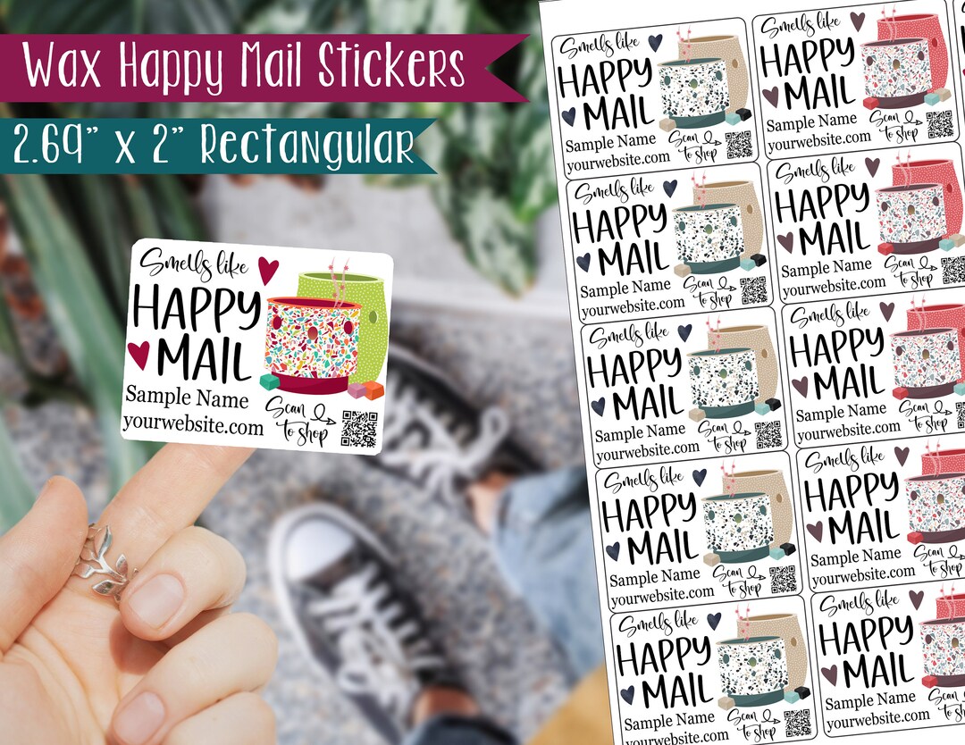 Wax Warmer Happy Mail Stickers---large Rectangular - Etsy