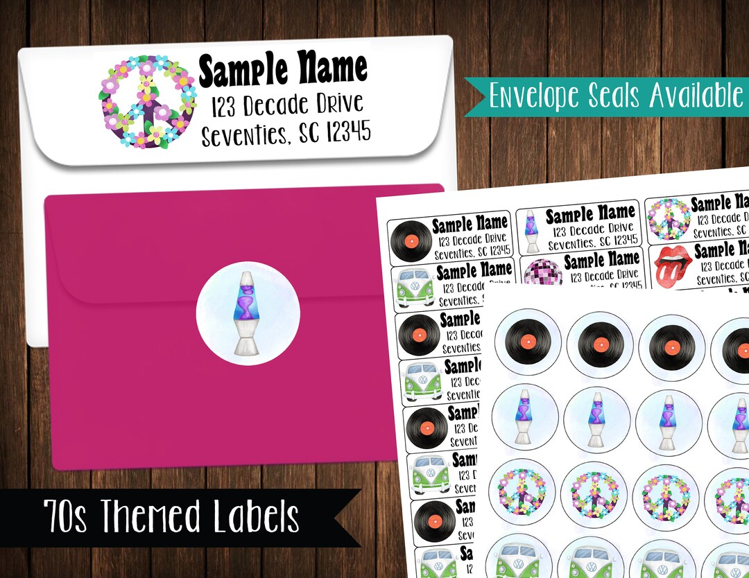 70s Themed Address Labels, Mailing Labels - Etsy