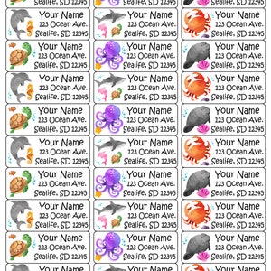 Sea Creatures Address Labels, Mailing Labels - Etsy