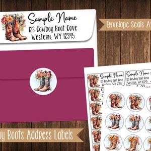 Cowboy Cowgirl Boot Address Labels, Mailing Labels - Etsy