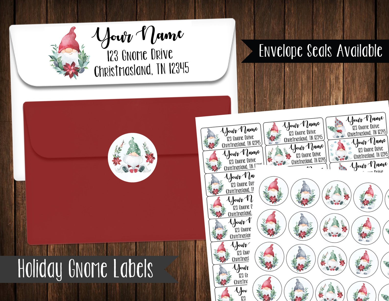 Christmas Gnomes Address Labels, Mailing Labels - Etsy