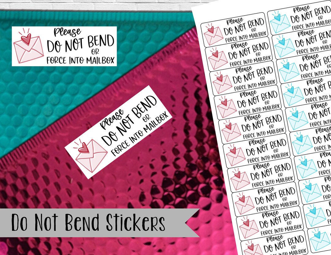 Do Not Bend Stickers --- Colored Envelopes - Etsy