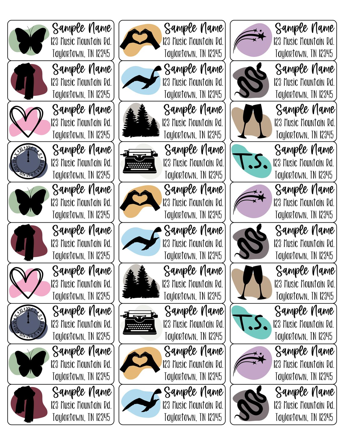 Music Fan Address Labels, Mailing Labels - Etsy