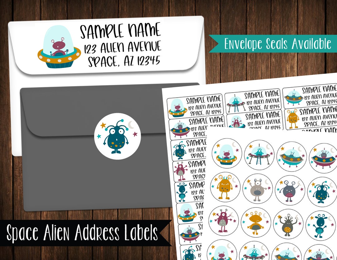 Space Aliens Address Labels, Mailing Labels - Etsy