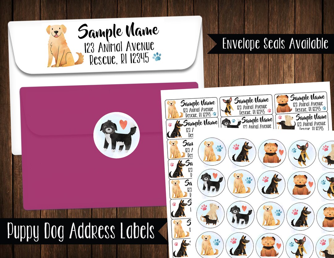 Puppy Dog Address Labels, Mailing Labels - Etsy