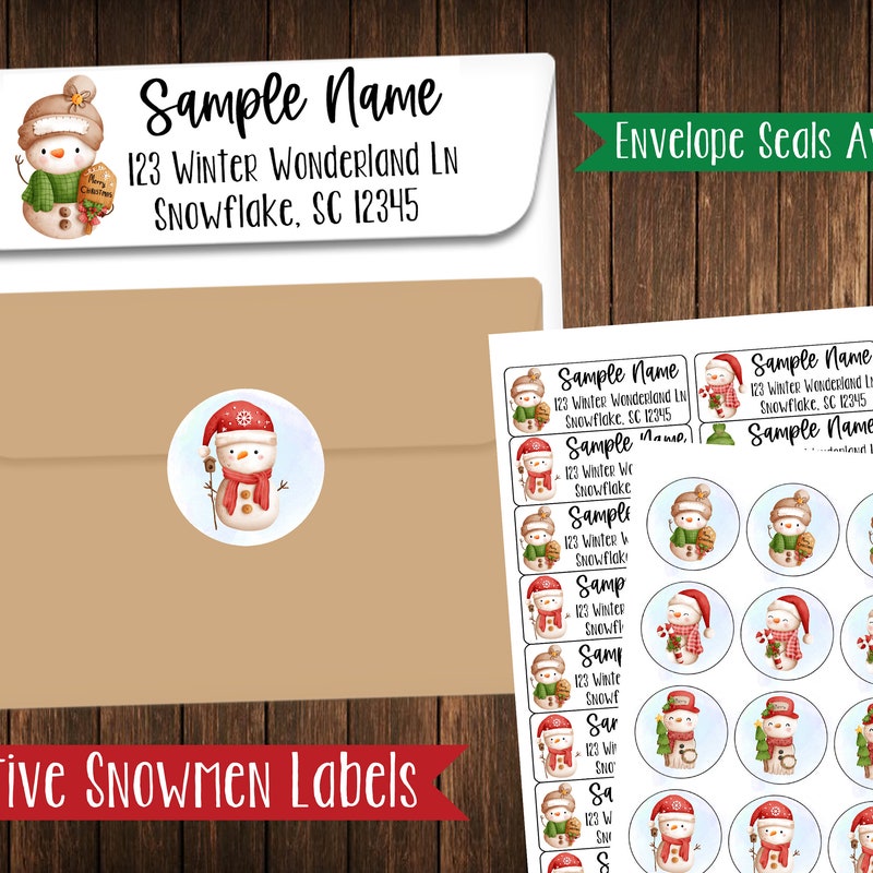 Snowman Labels - Etsy
