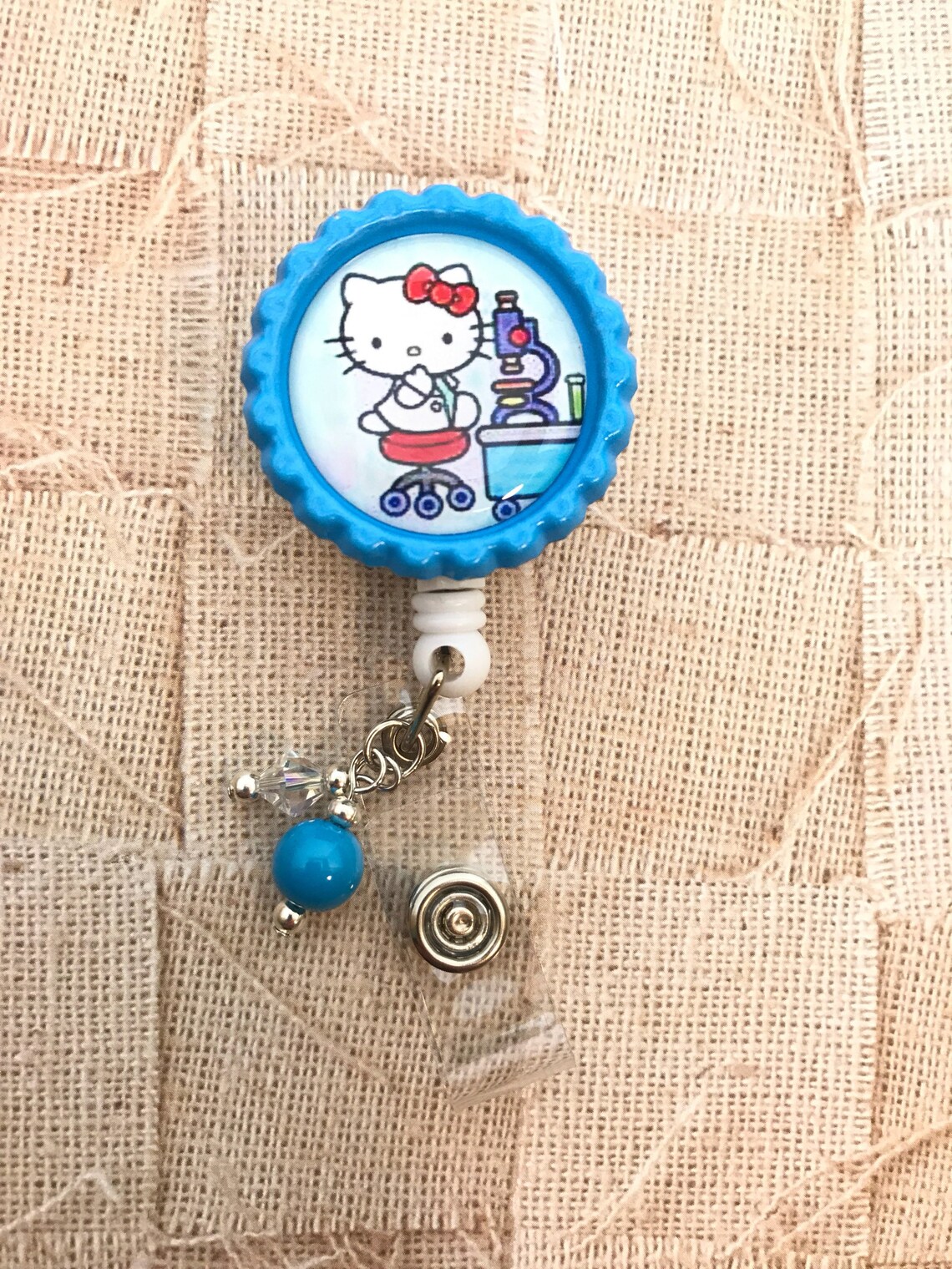 Laboratory Kitty Scientist Lab Tech Cute Retractable Badge Reel Lab ...