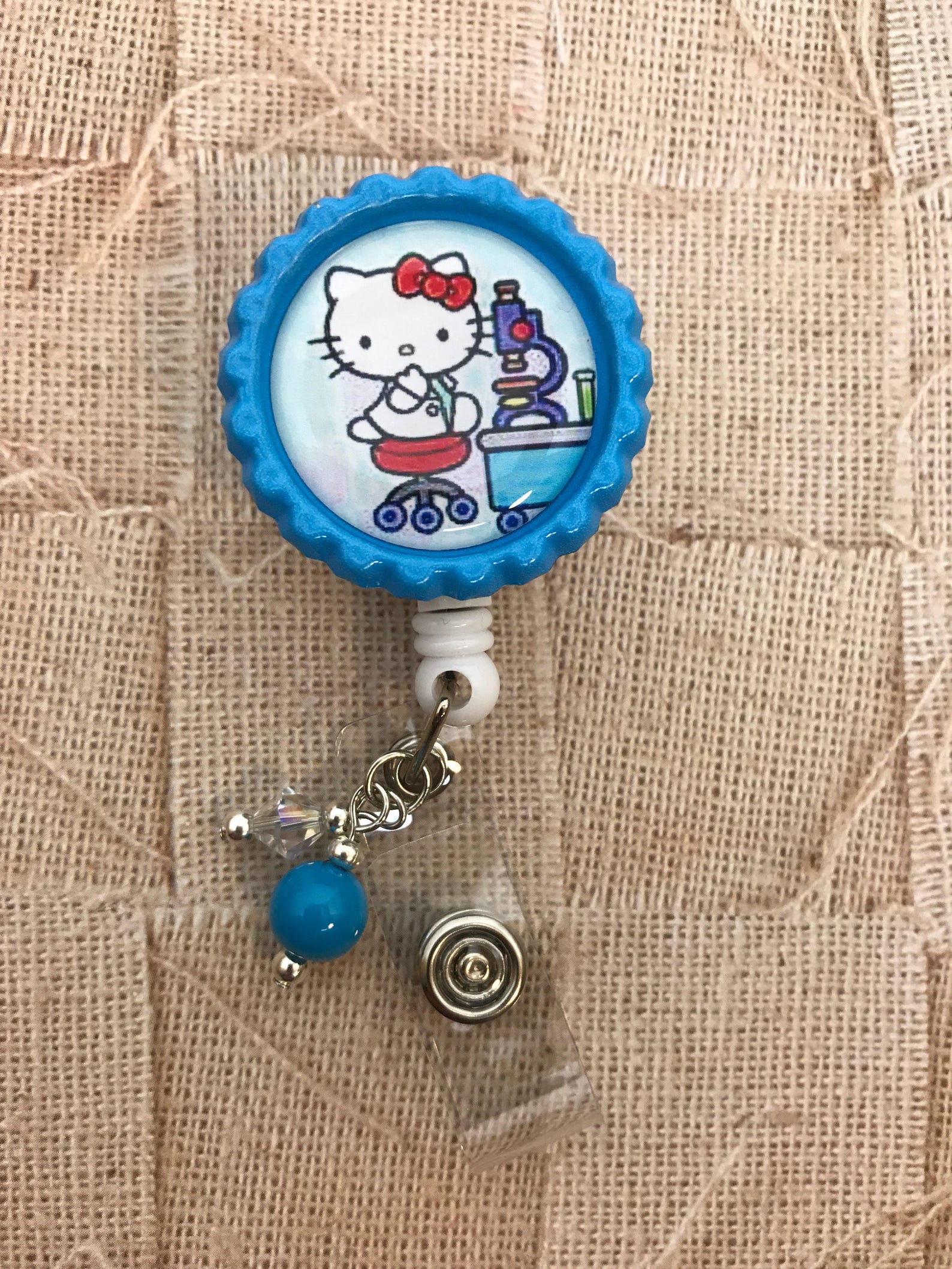 Laboratory Kitty Scientist Lab Tech Cute Retractable Badge Reel Lab ...