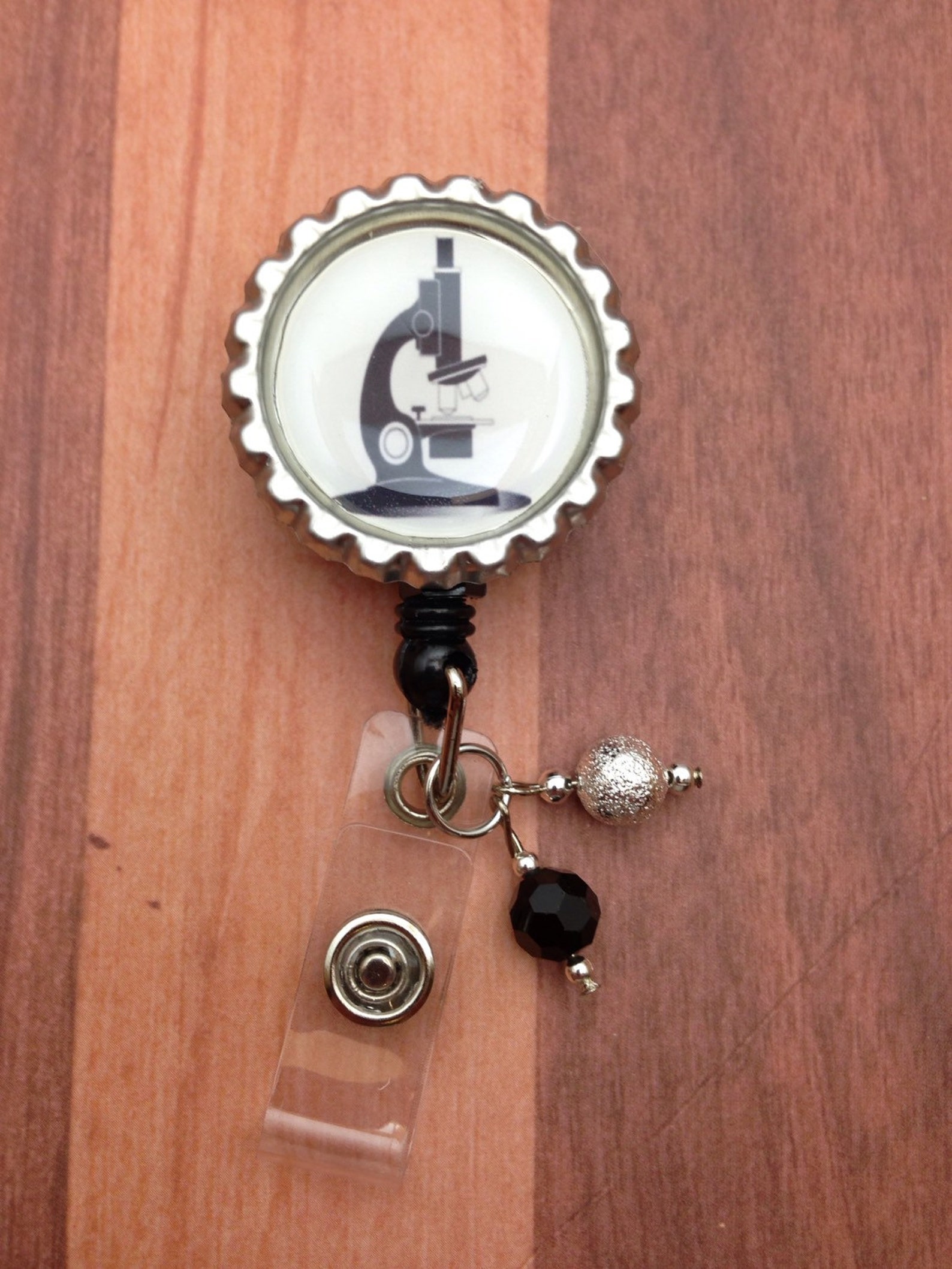 Badge Reel Microscope Laboratory design Lab Week gift idea | Etsy