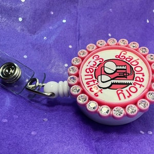 Laboratory Scientist Pink Sparkle Badge Reel Lab Week Gift for MLS MT ...