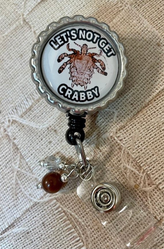 Crabby Humor Theme Retractable Badge Reel Lab Tech Nurse | Etsy