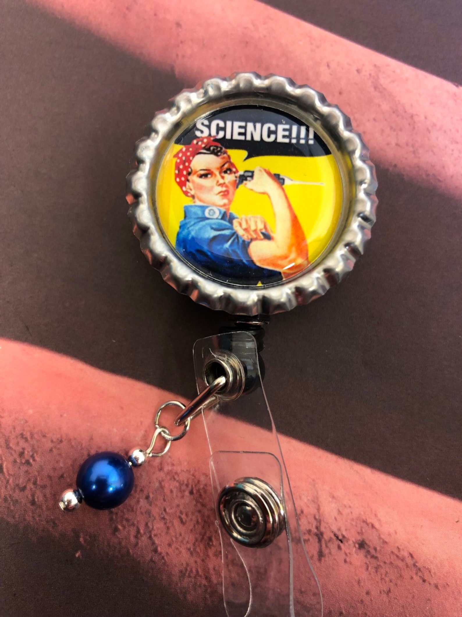 Science Design Retractable Badge Reel Lab Week Gift | Etsy