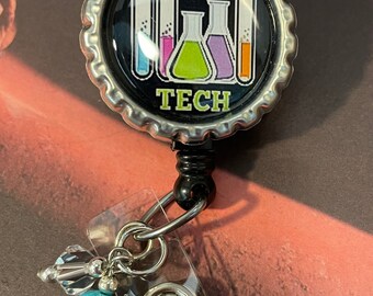 Med Tech or Laboratory Professional Retractable Badge Reel - Etsy