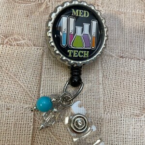 Retractable Badge Reel for Medical Technologist or Med Tech Laboratory ...