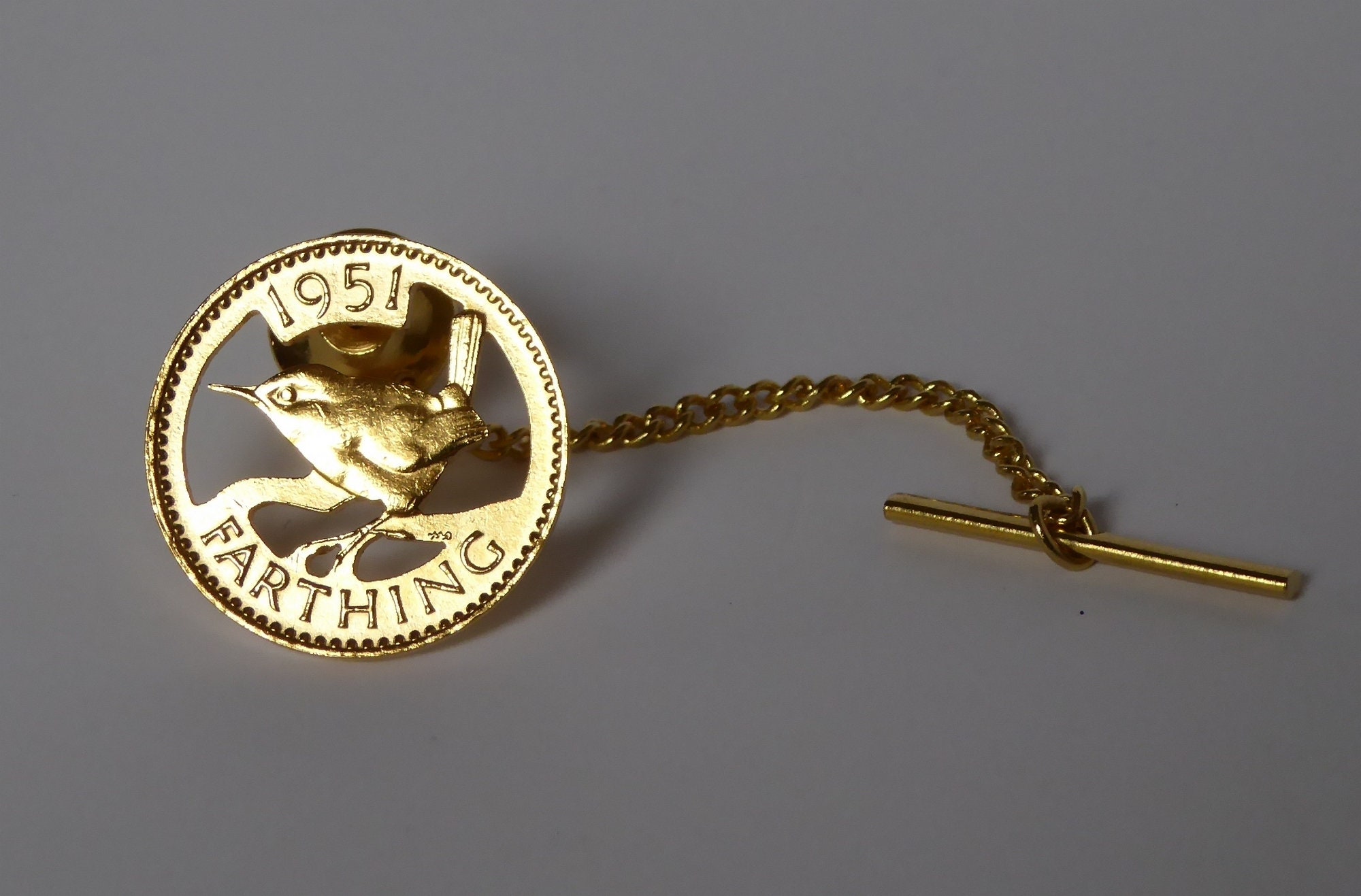 Pin. Farthing Pin, Tie Pin, Bird Tie Tack, Coin Tie Tack. - Etsy UK
