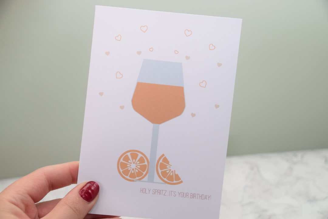 Aperol Spritz Birthday Card: 'holy Spritz' - Personalised A5/A6 - Etsy UK