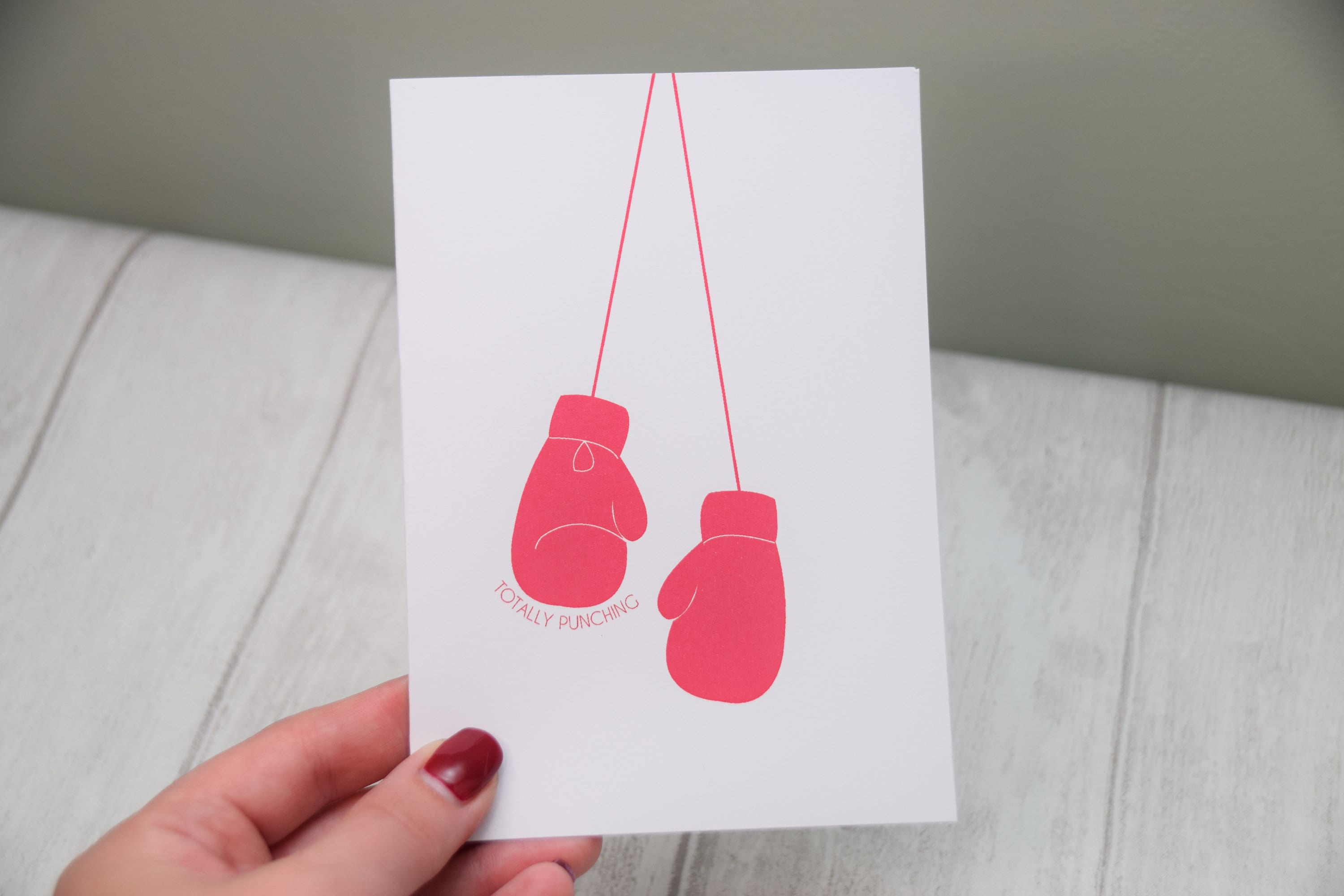 Boxing Gloves 'totally Punching' Funny Greetings Card. Personalisation ...