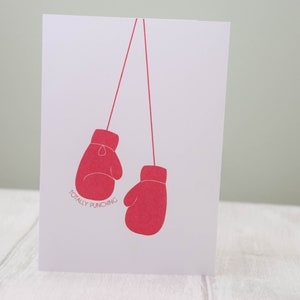 Boxing Gloves 'totally Punching' Funny Greetings Card. Personalisation ...