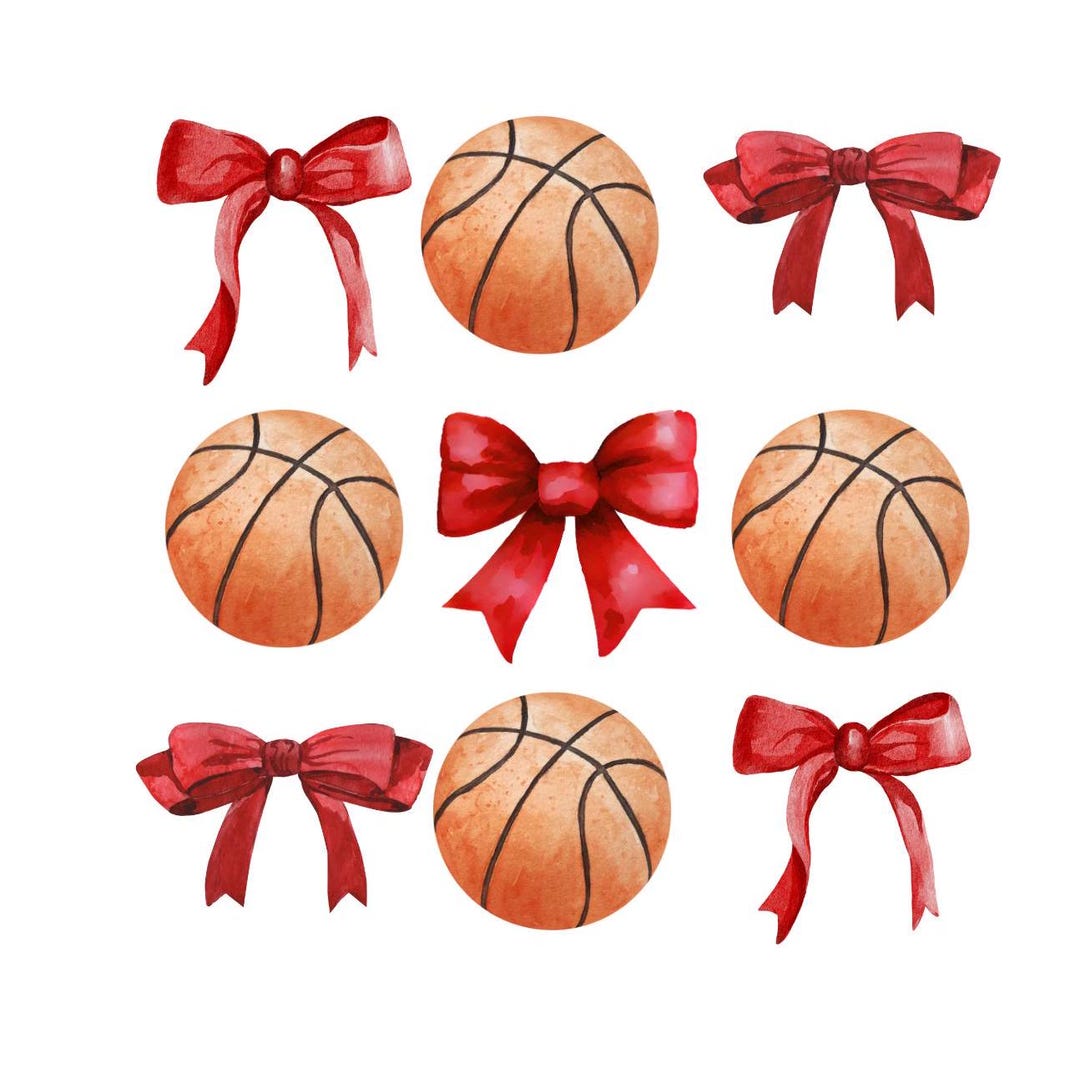 Crimson Basketball Bows PNG: Coquette Sublimation File (digital File ...