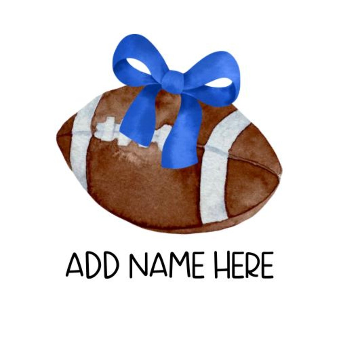 Personalized Football With Blue Bow PNG File (digital Download) - Etsy