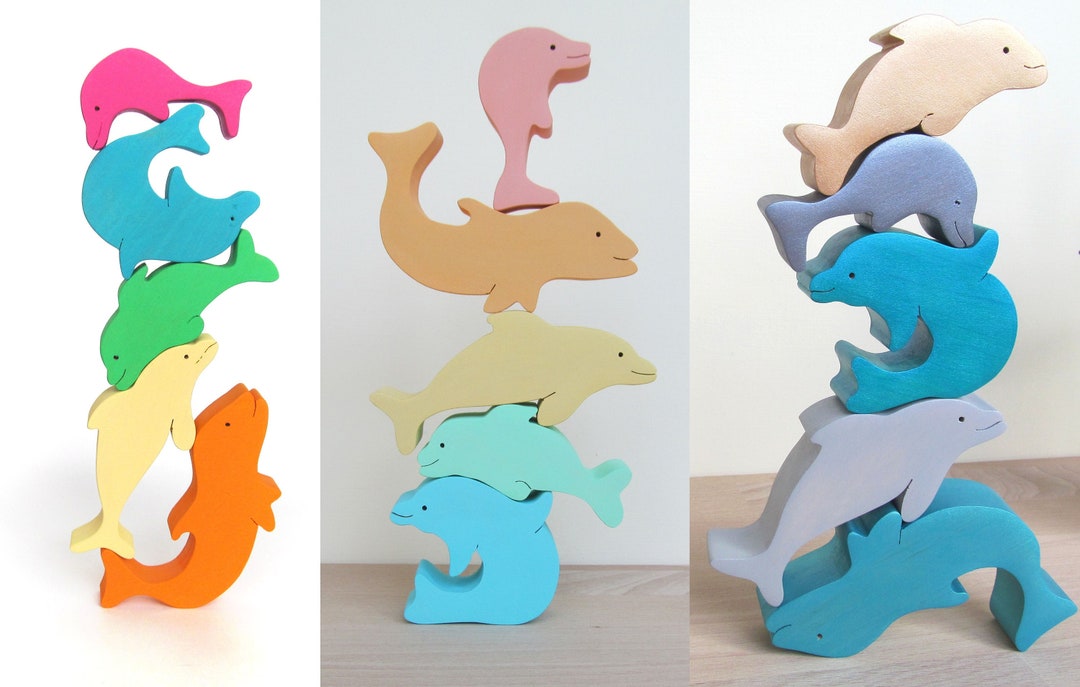 Gift for Baby Wooden Balancer Game Rainbow Pastel Stacking - Etsy