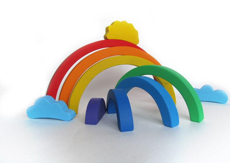 Gift for Baby Rainbow Stacker Wooden Balancing Game - Etsy