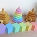 Wooden Blocks Rainbow PASTEL Blocks Organic Wooden Toddler - Etsy