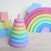 Wooden Blocks Rainbow PASTEL Blocks Organic Wooden Toddler - Etsy