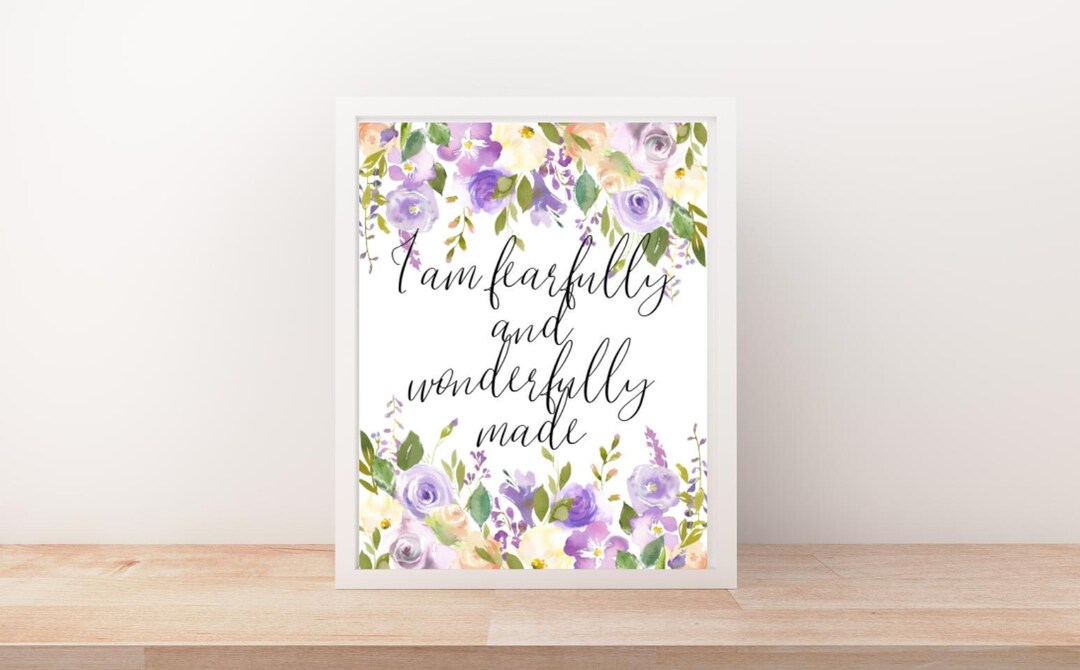 I Am Fearfully and Wonderfully Made- Christian Wall Art, Bible Verse ...