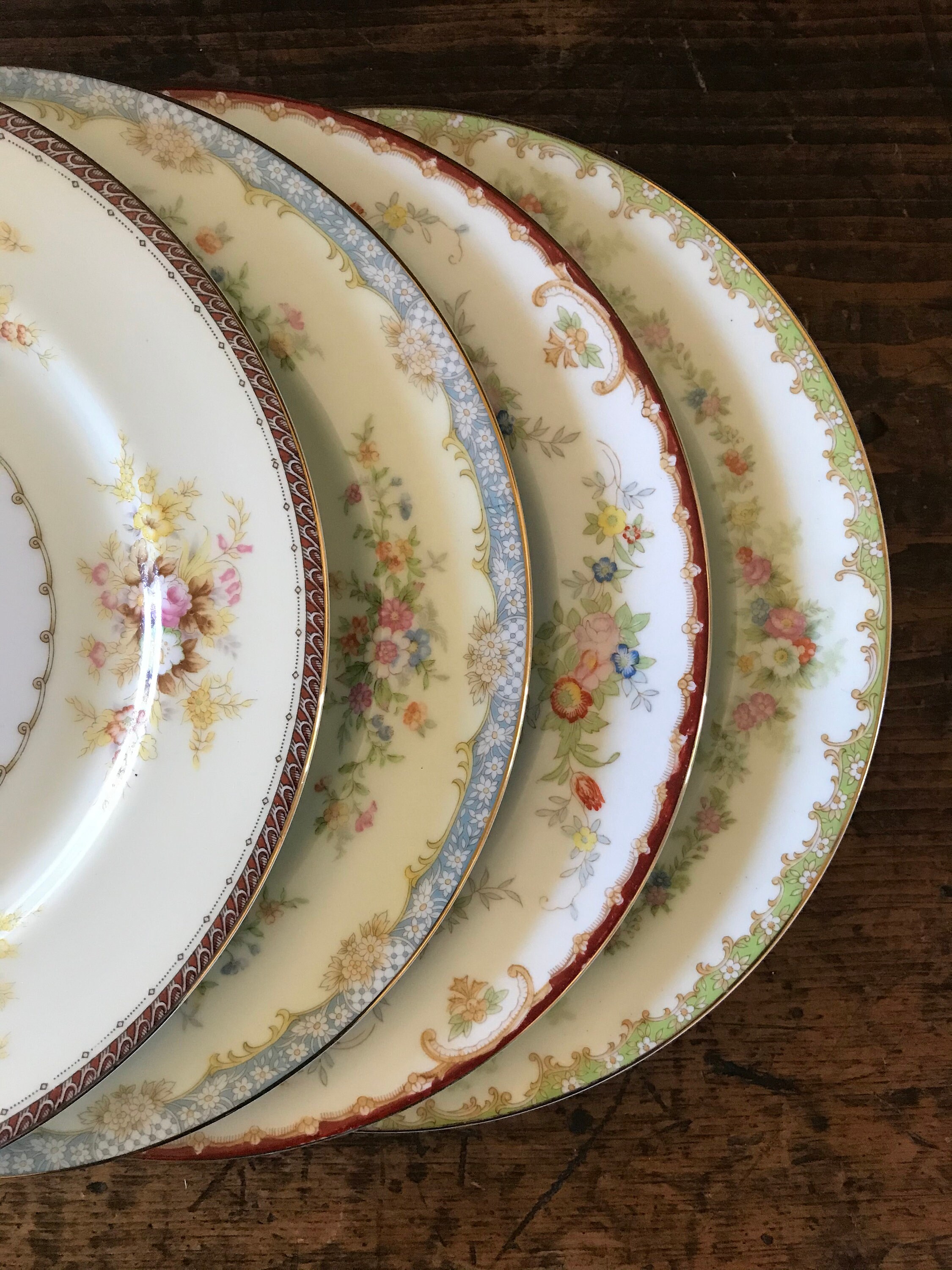Vintage Mismatched China Dinner Plates For Wedding Bridal Etsy Vintage Mismatched China Dinner Plates For Wedding Bridal Etsy
