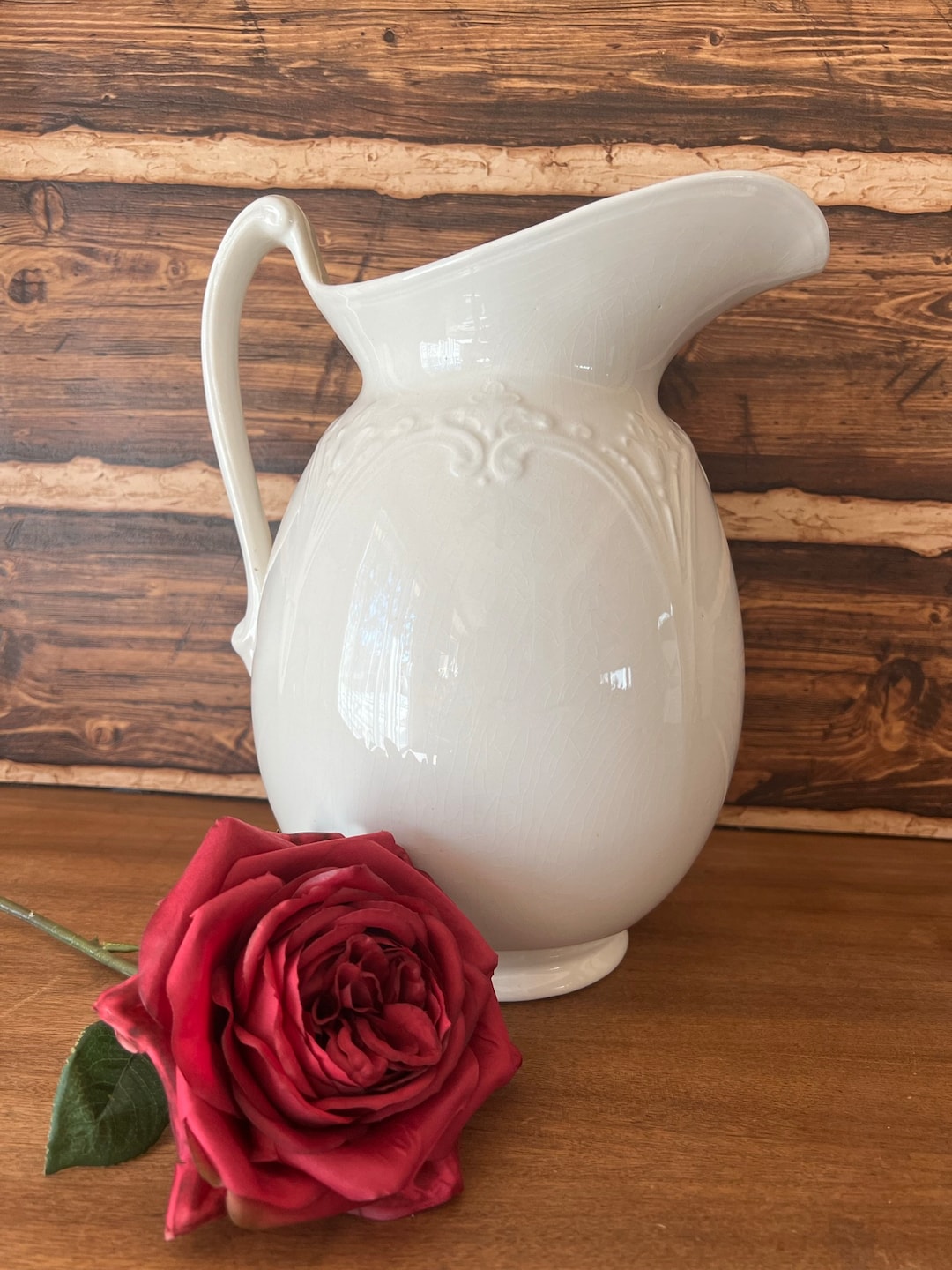 Antique W.S. George Large Ironstone Pitcher - Etsy